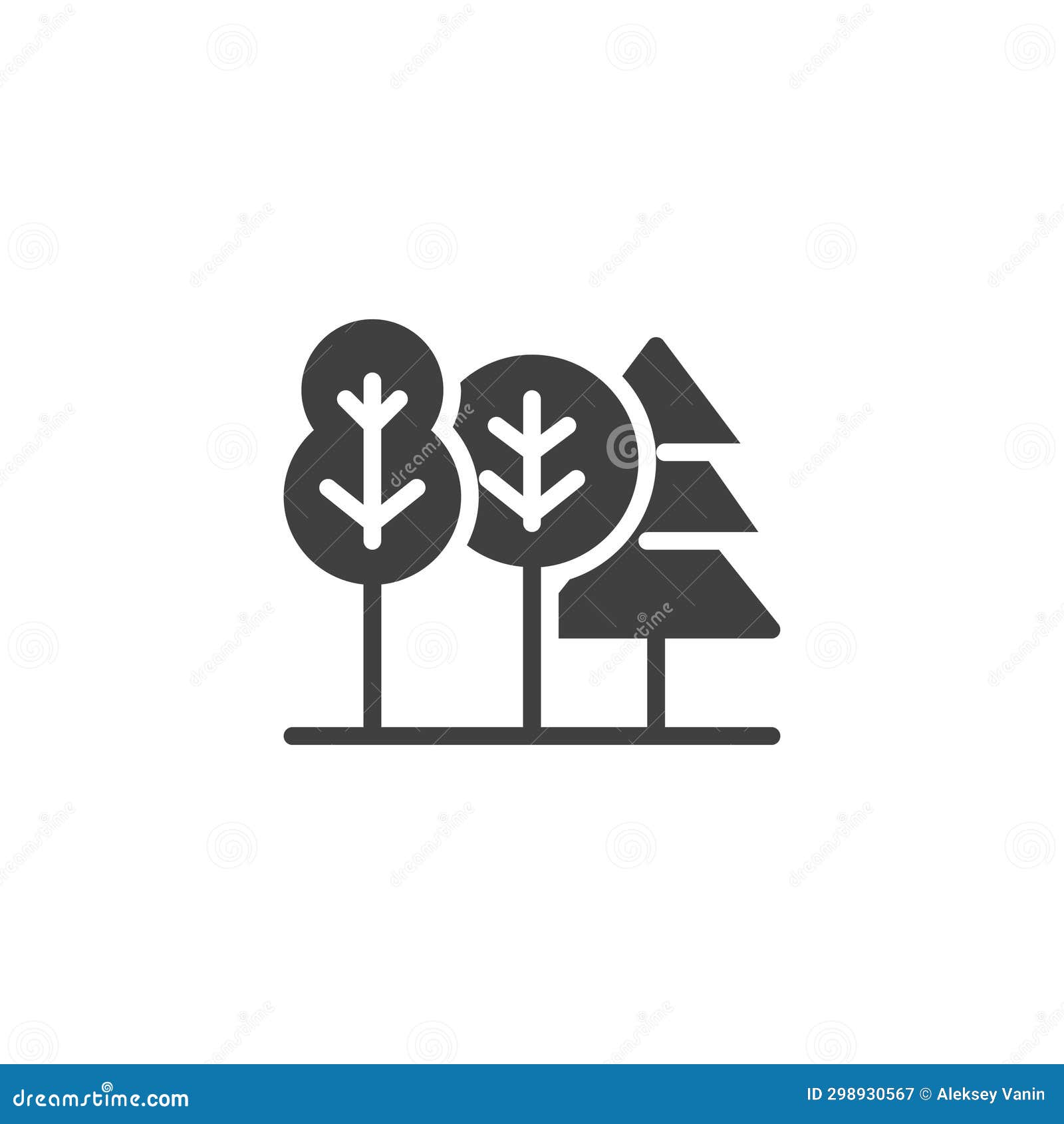 Three trees vector icon stock illustration. Illustration of nature ...
