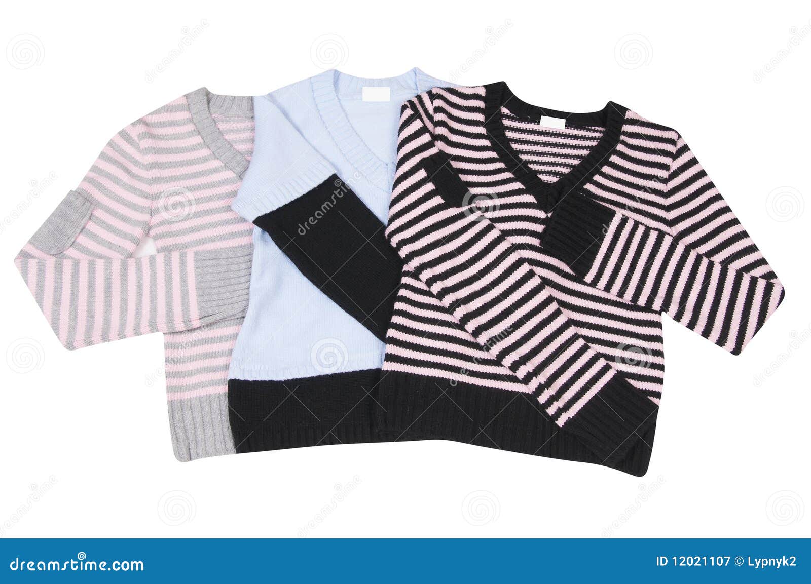 Three Trendy Colorful Sweaters on a White Stock Image - Image of ...
