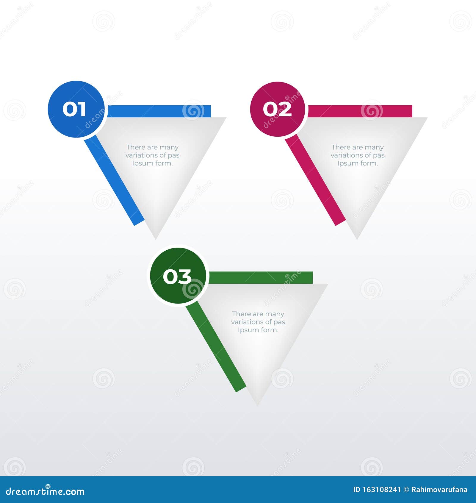 Three Triangle Infographic Template Design. Business Concept Infograph ...