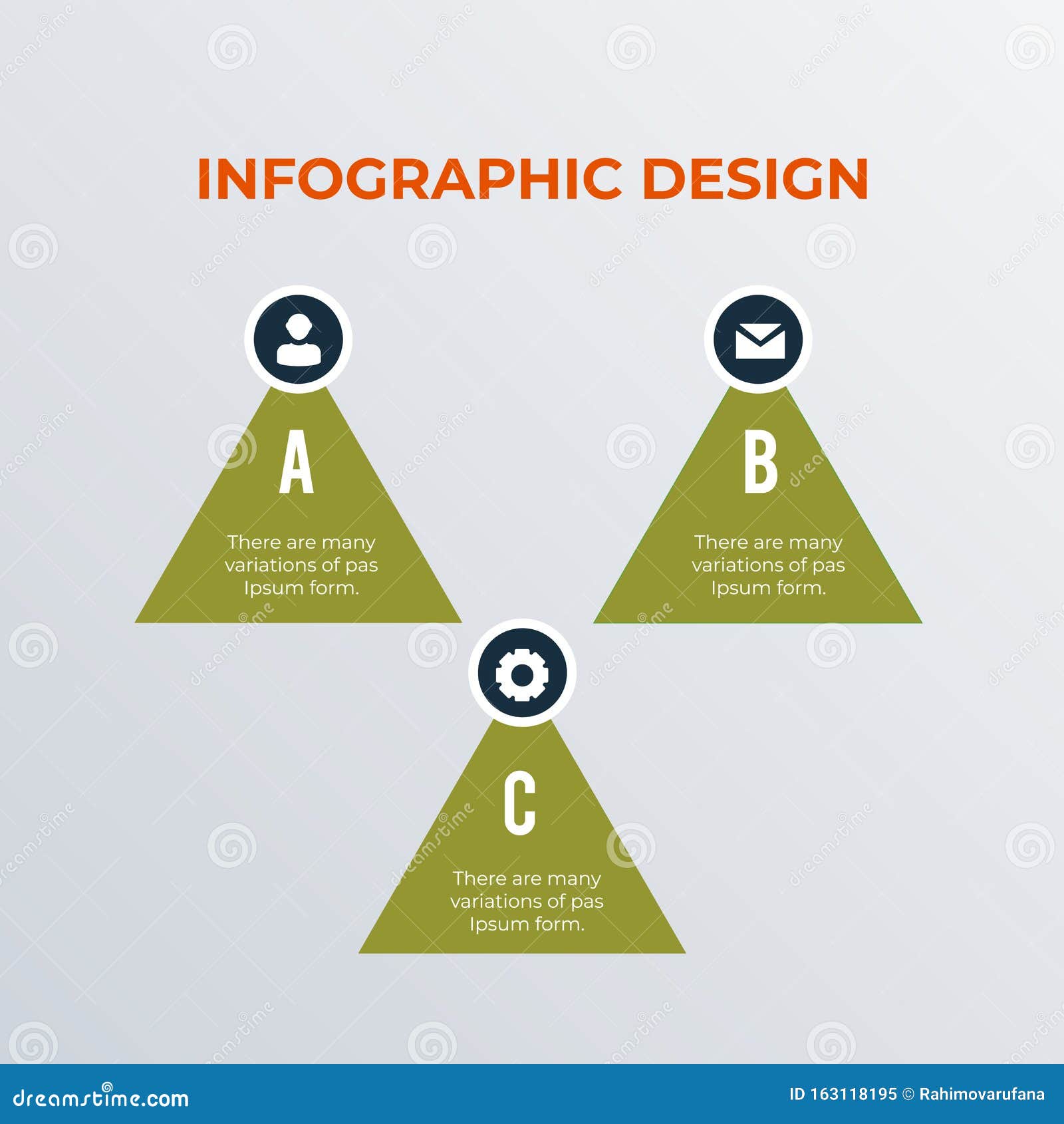 Three Triangles Infographic Template Design. Business Concept Infograph ...
