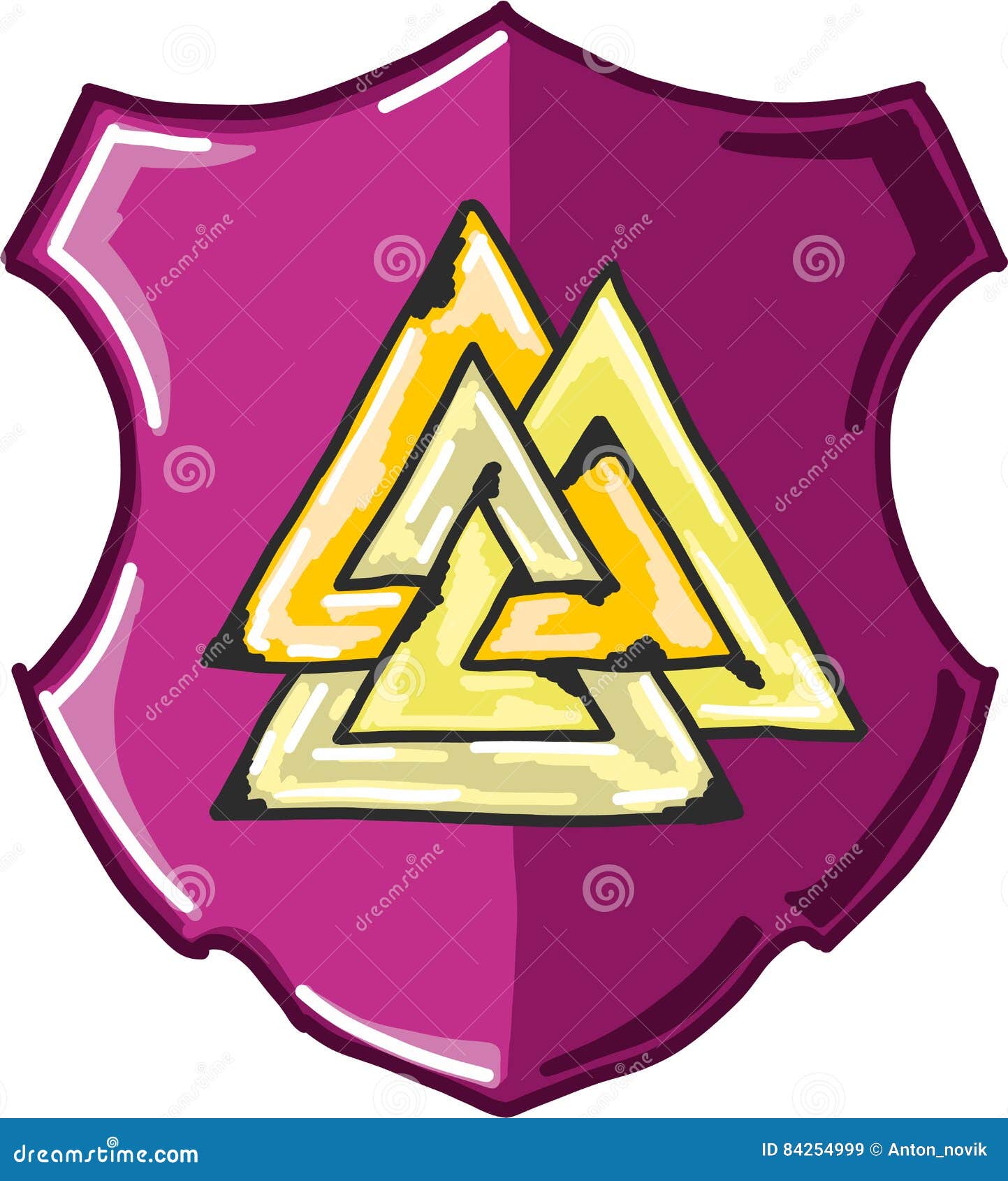 Three Triangles Shield Vector Illustration Clip-art Image Stock Vector ...
