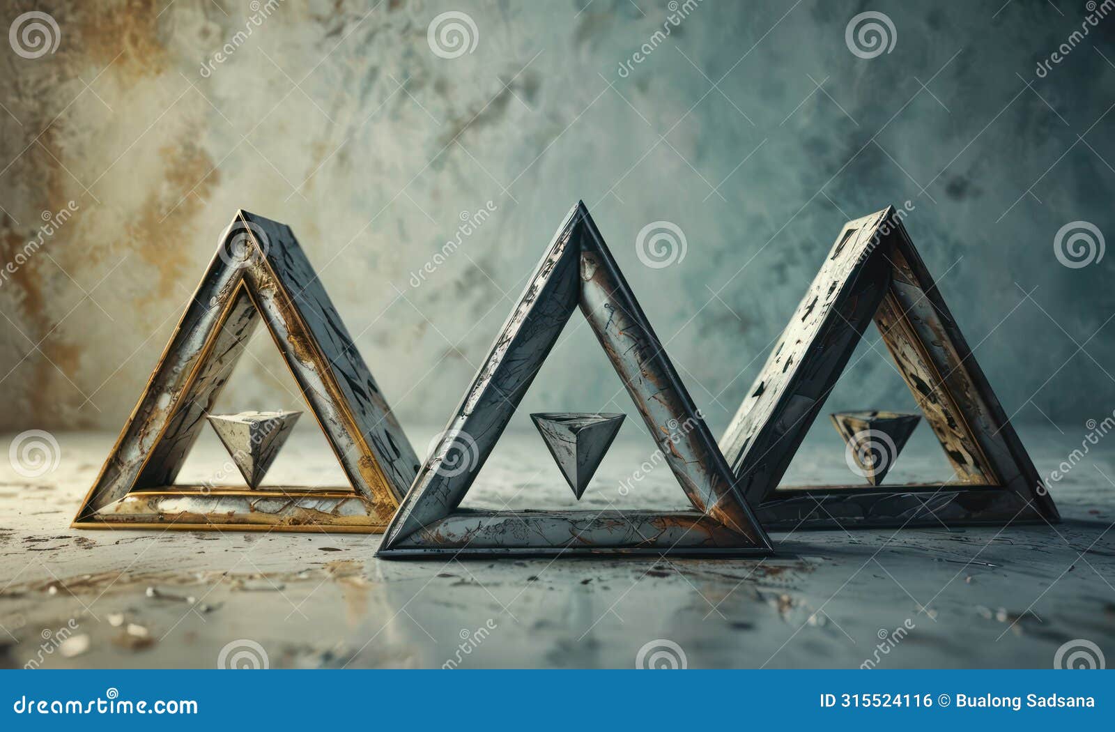 Three Triangles are Shown in this Image, with the Middle One Having a ...
