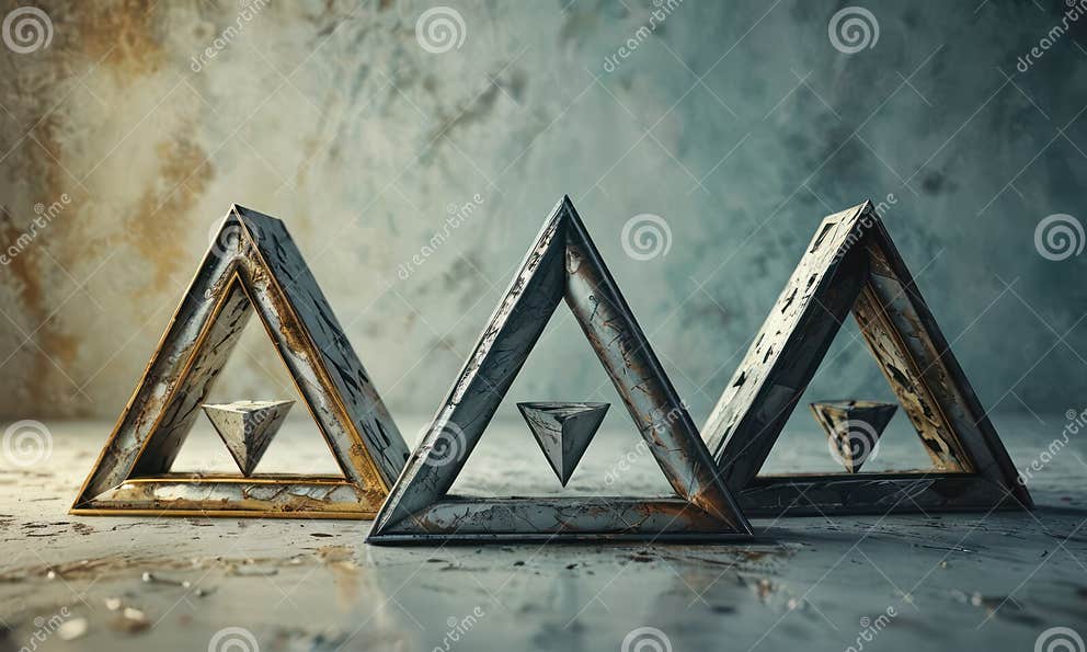Three Triangles are Shown in this Image, with the Middle One Having a ...