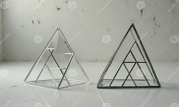 Three Triangulars on White Surface Stock Illustration - Illustration of ...