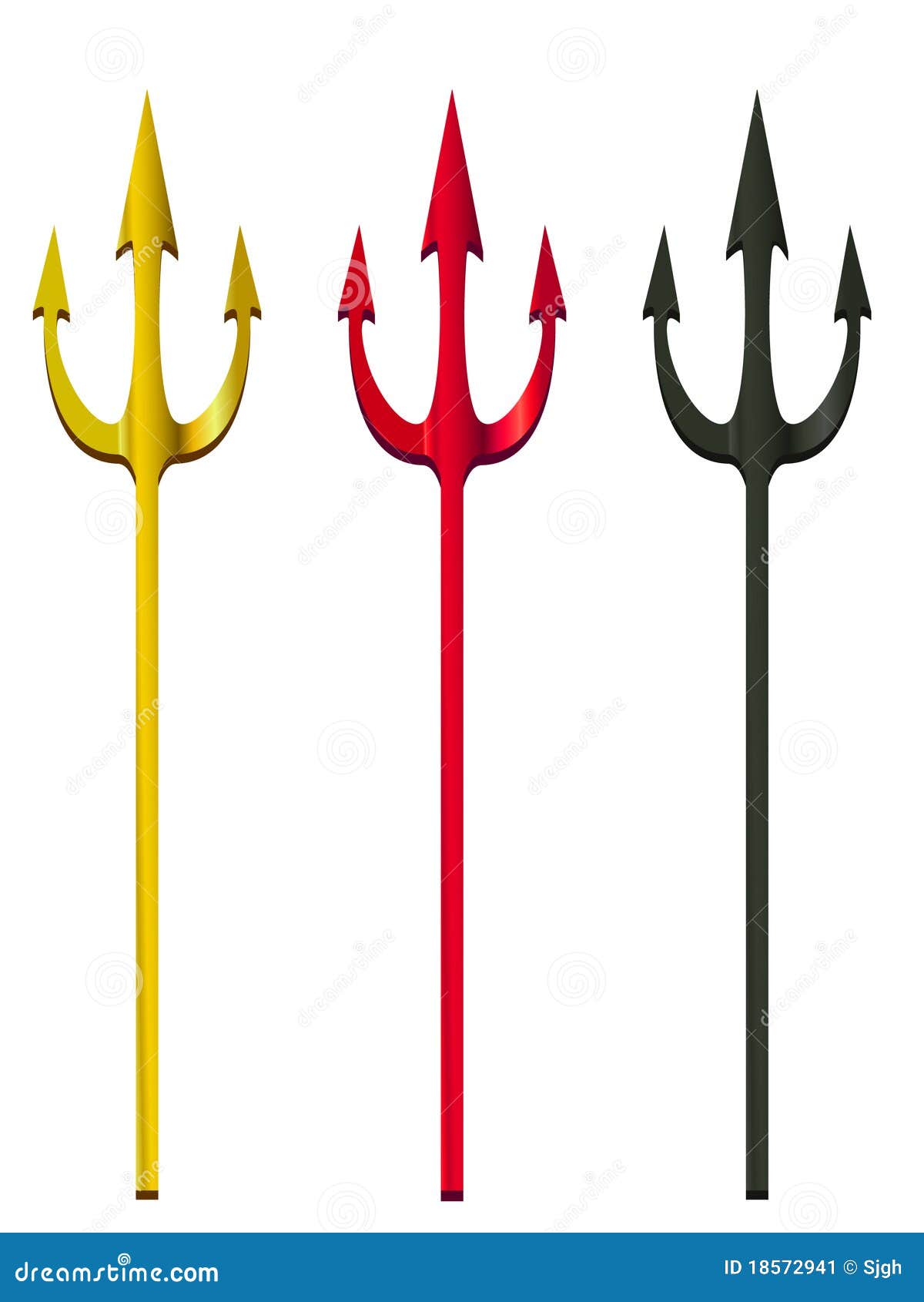 Tridents, Black Silhouettes Royalty-Free Stock Photo | CartoonDealer ...