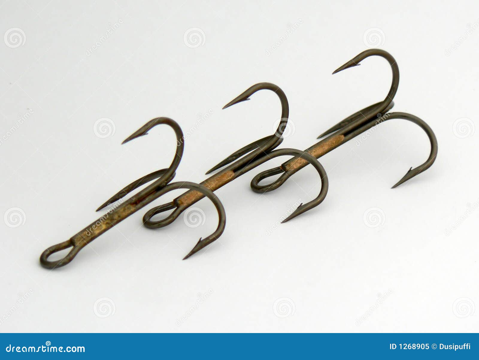 Three triple-hooks stock image. Image of gear, tackle - 1268905