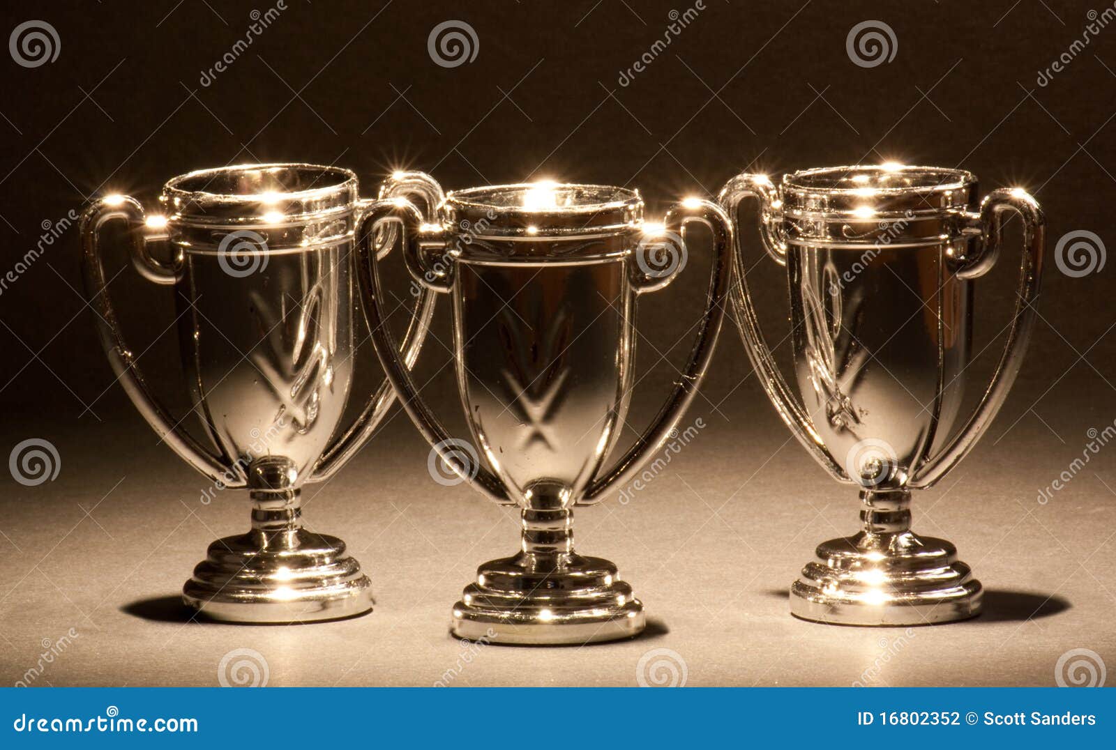 Three Trophies stock photo. Image of reward, achievement - 16802352