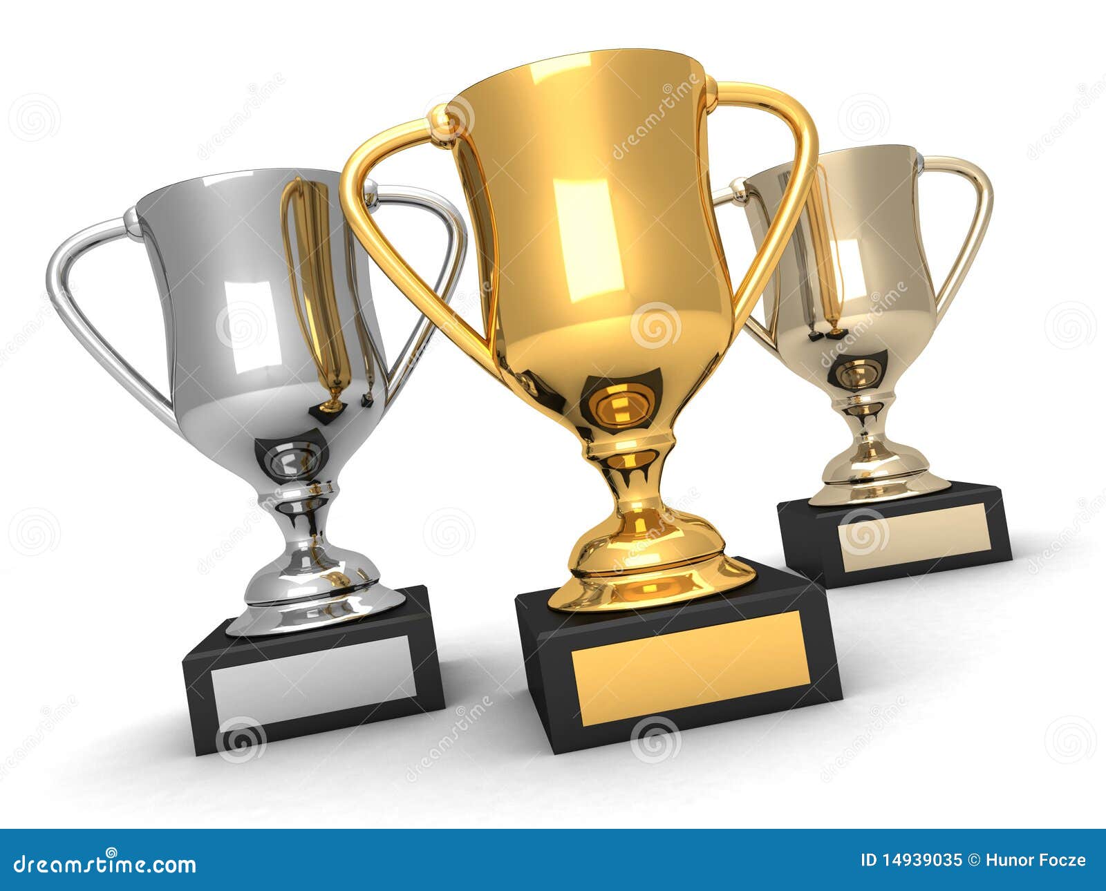 Three Trophies, Gold, Silver and Bronze Stock Illustration ...