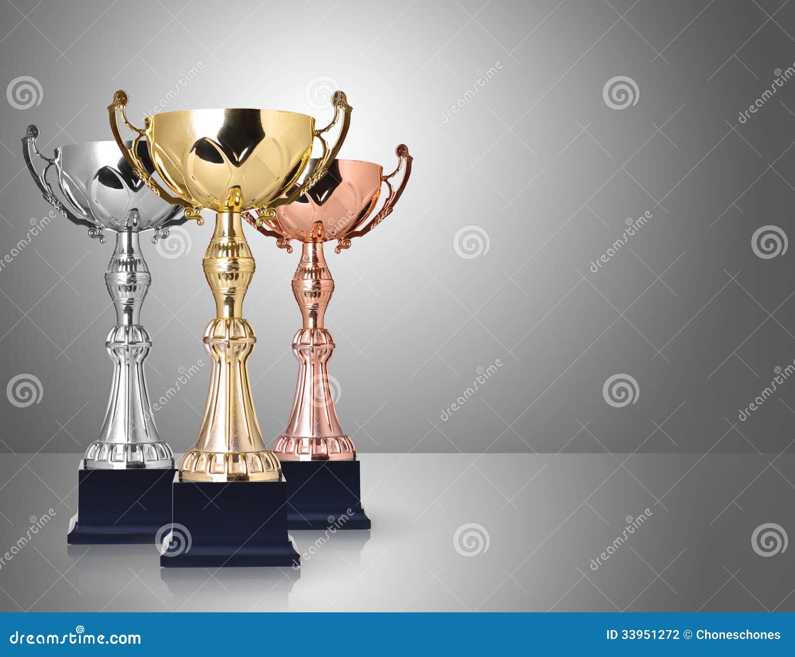 Three trophies stock illustration. Illustration of gray - 33951272