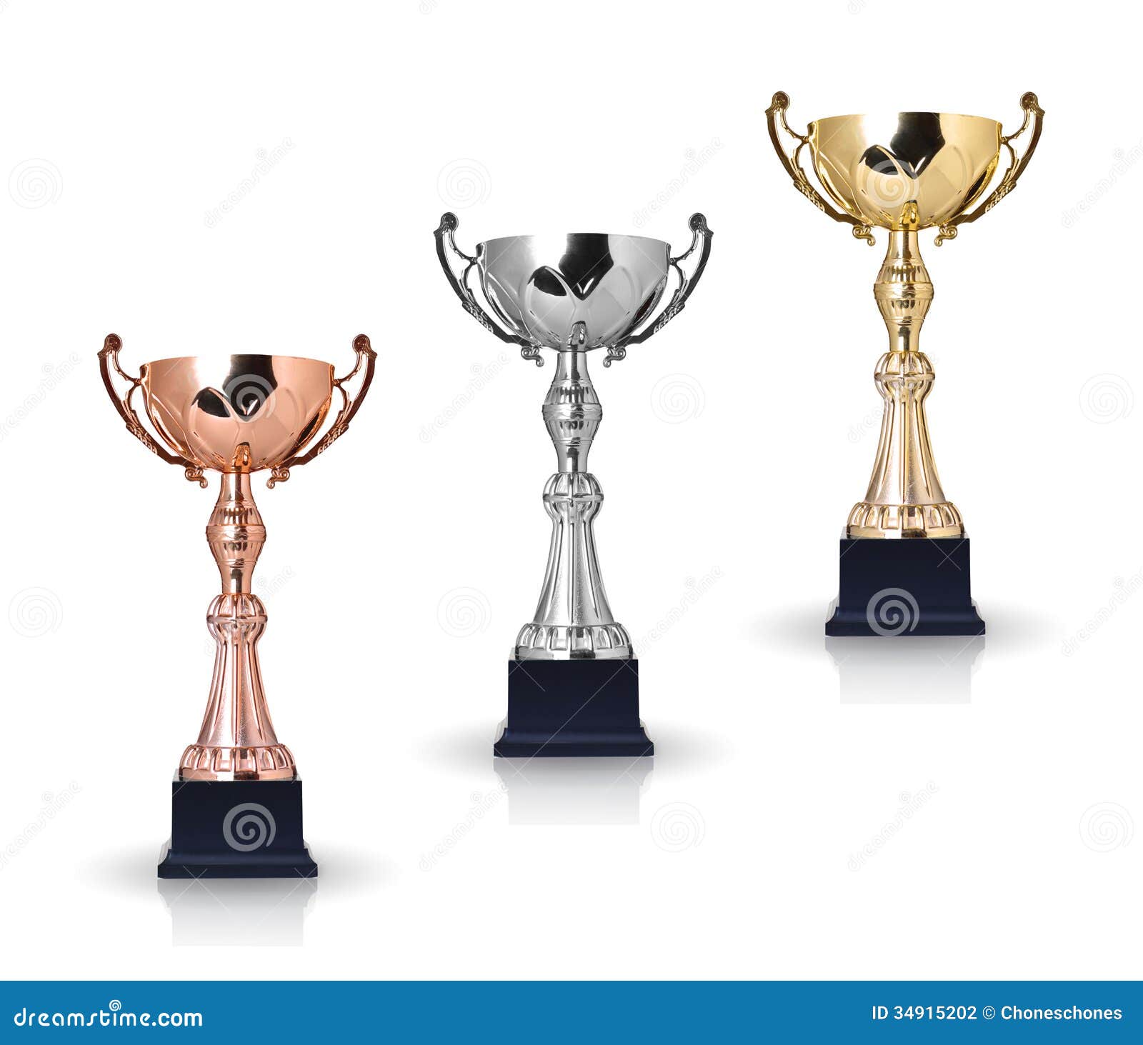 Three trophies stock illustration. Illustration of place - 34915202