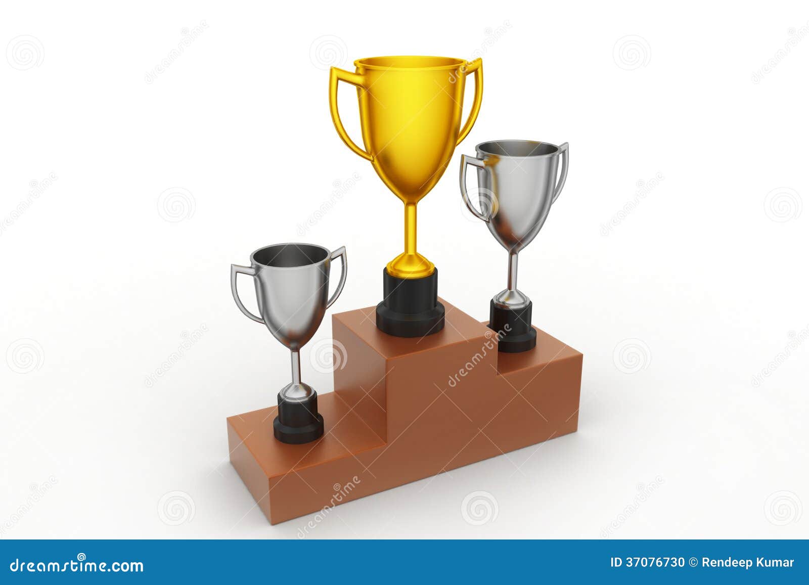 Three Trophy Isolated in White Stock Illustration - Illustration of ...