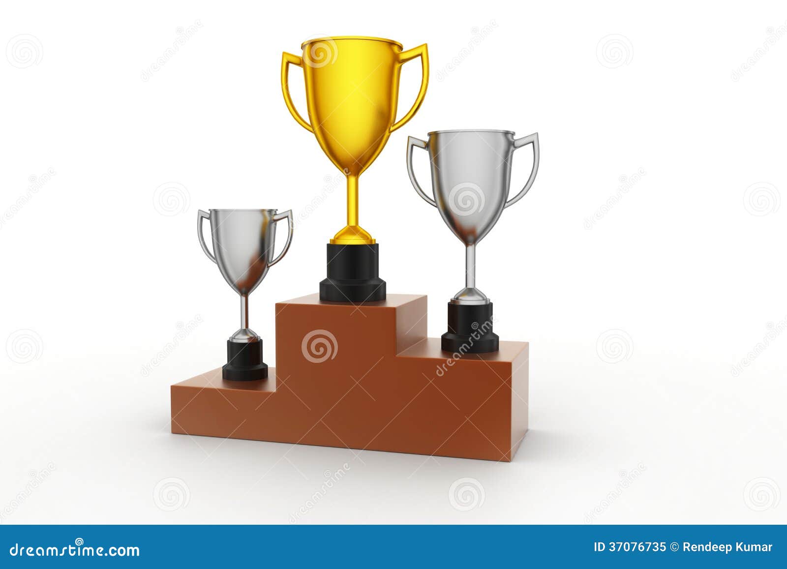 Three Trophy Isolated in White Stock Illustration - Illustration of ...
