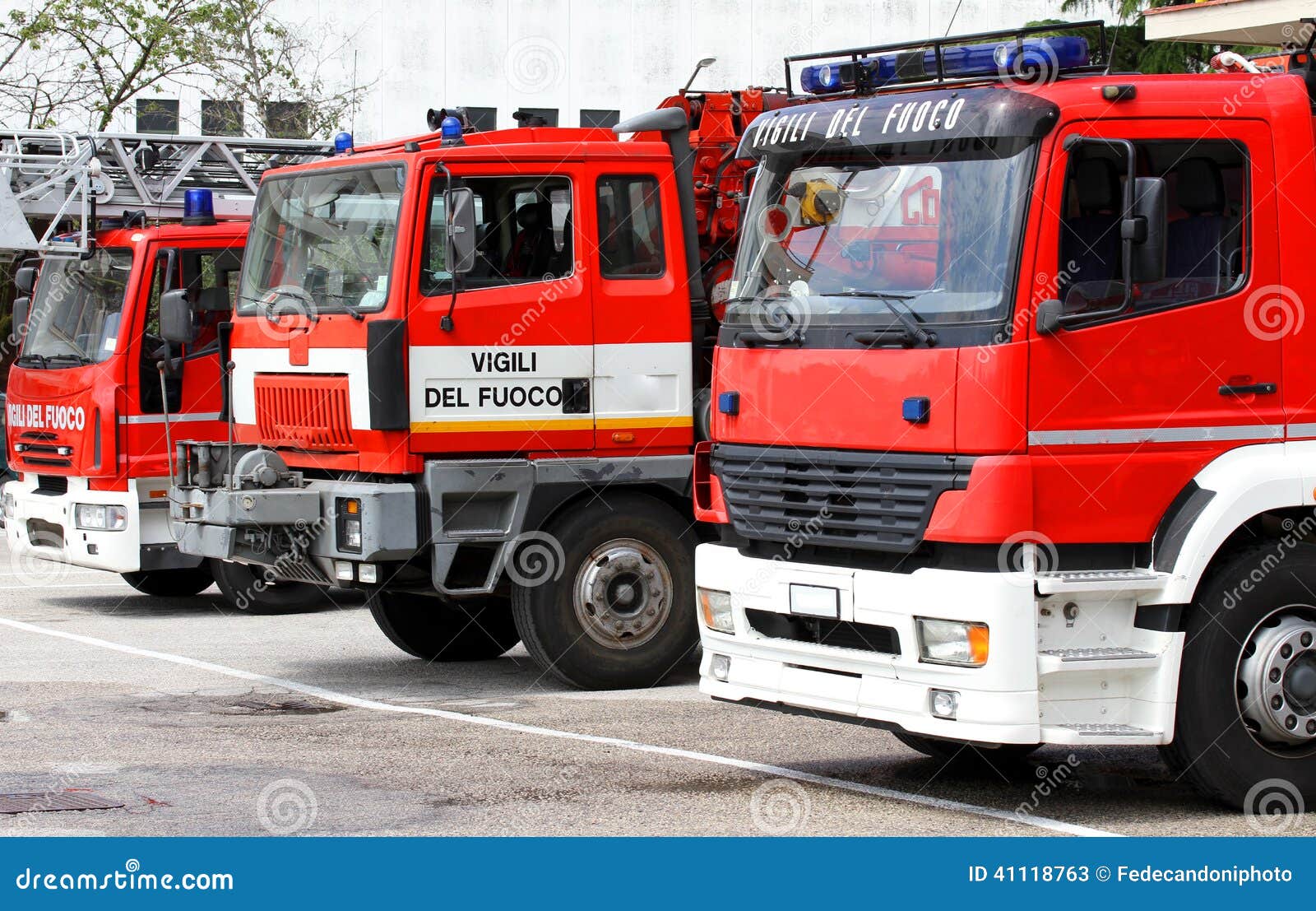Three Trucks of Italian Firefighters Ready for Every Emergency I Stock ...