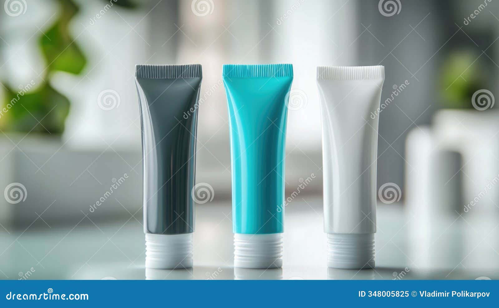 Three Tubes of Toothpaste Placed on a Table Surface Stock Image - Image ...