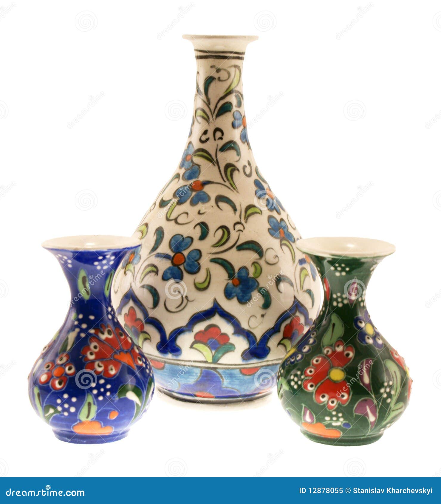 Three Turkish vase stock image. Image of isolated, colored - 12878055