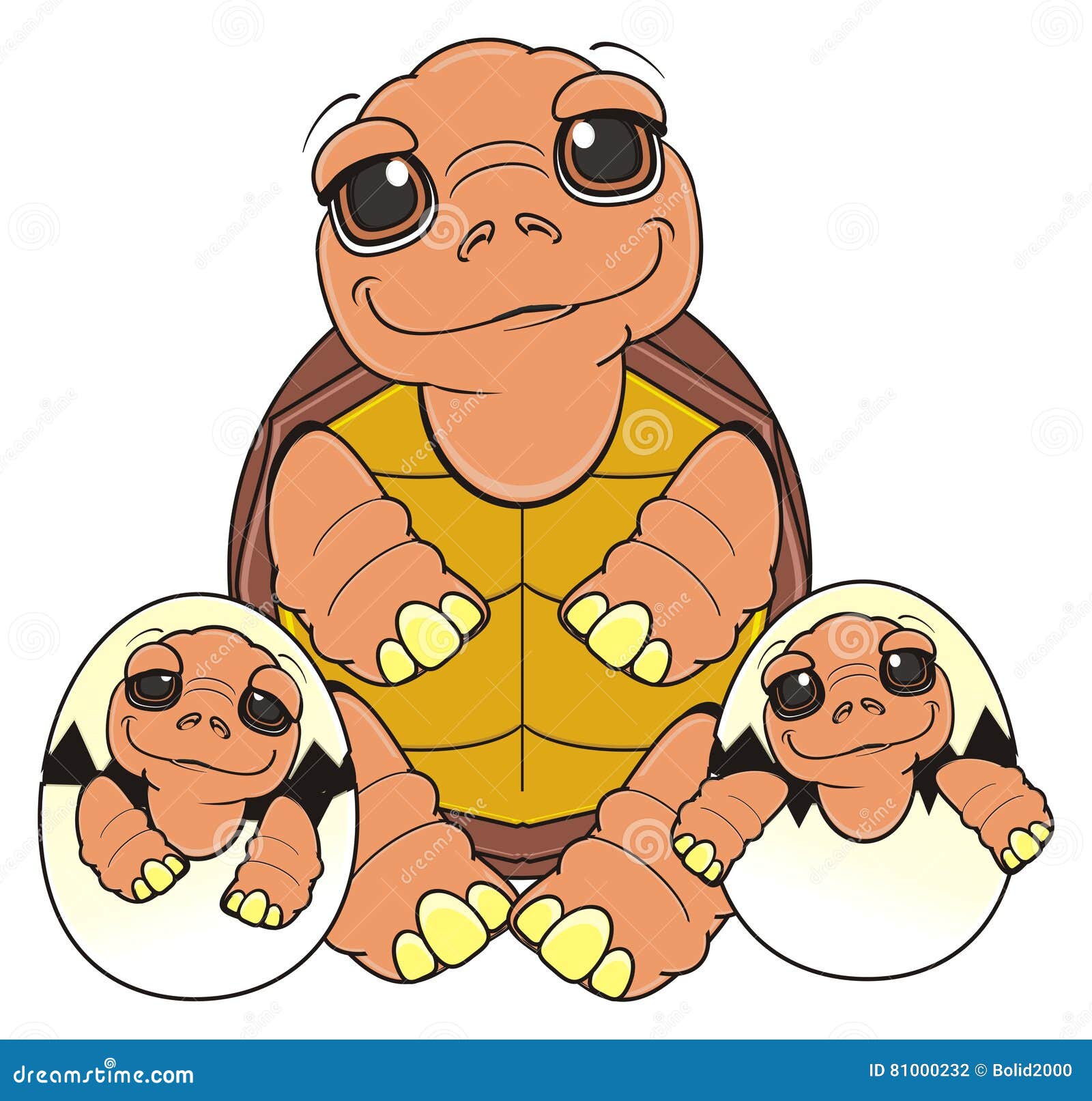 Three Turtles Stand Together Stock Illustration - Illustration of ...