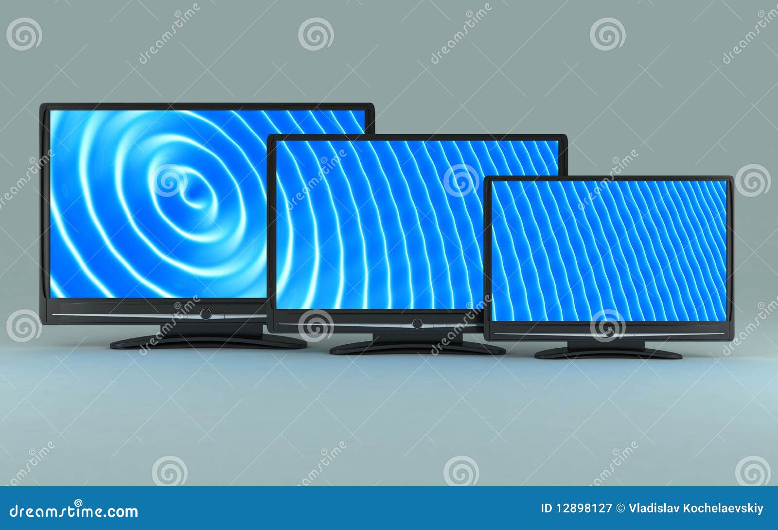 Three TV stock illustration. Illustration of wide, elegance - 12898127