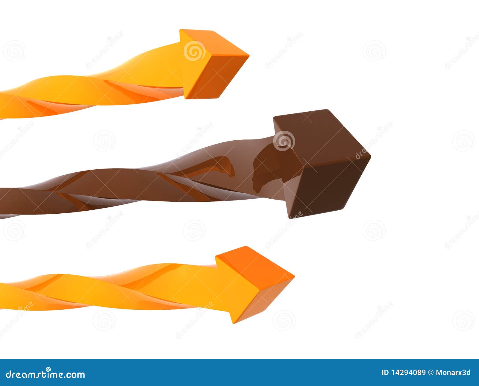 Two Arrows Twisted Around A Common Axis Tend Upward, Synergy For ...