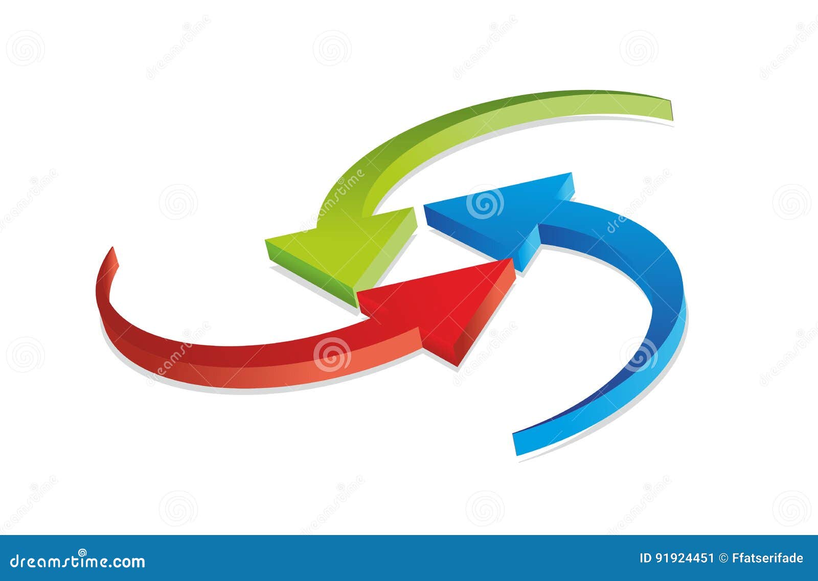 Three twisting arrows stock illustration. Illustration of decoration ...