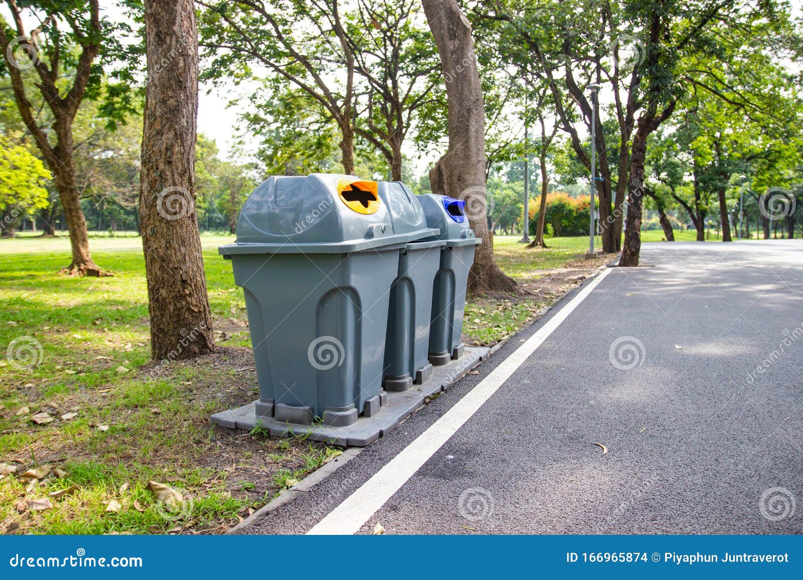 Three Type Recycling Bin for Each Type of Waste Stock Photo - Image of ...