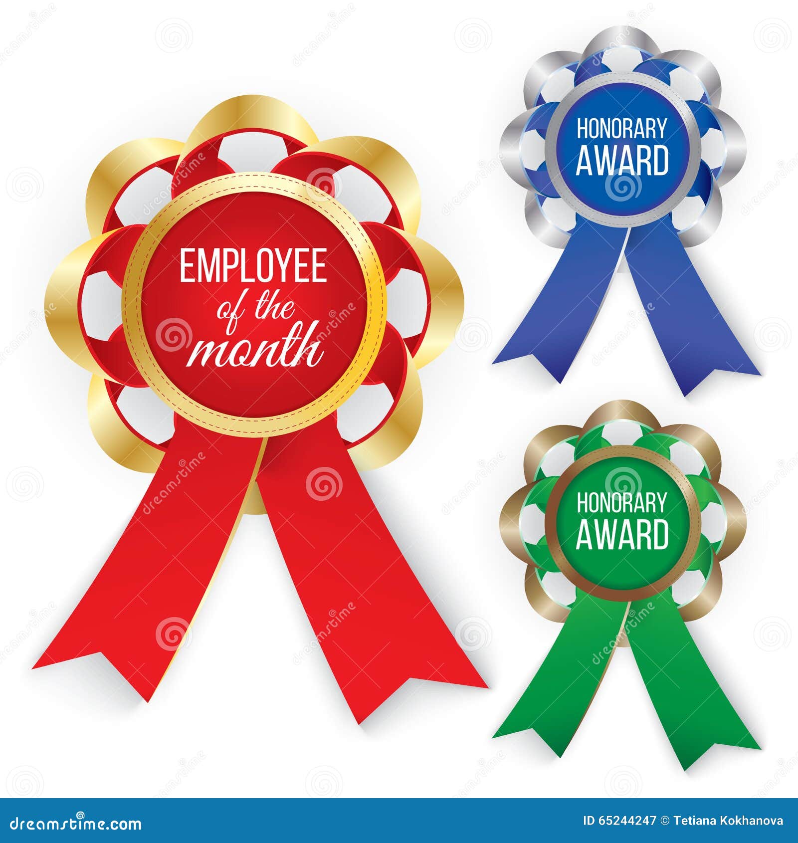 Three Types of Awards: Gold, Silver and Bronze. Vector Illustration ...