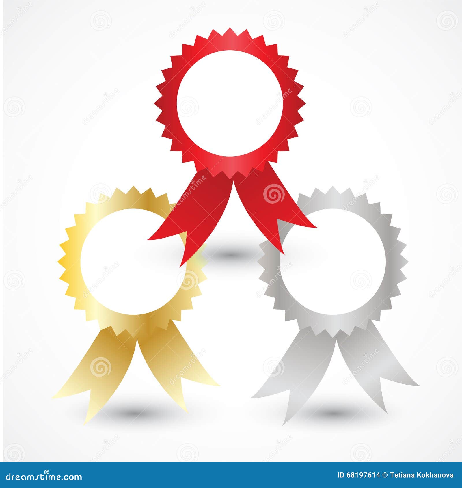 Three Types of Awards: Gold, Silver and Bronze. Vector Illustration ...