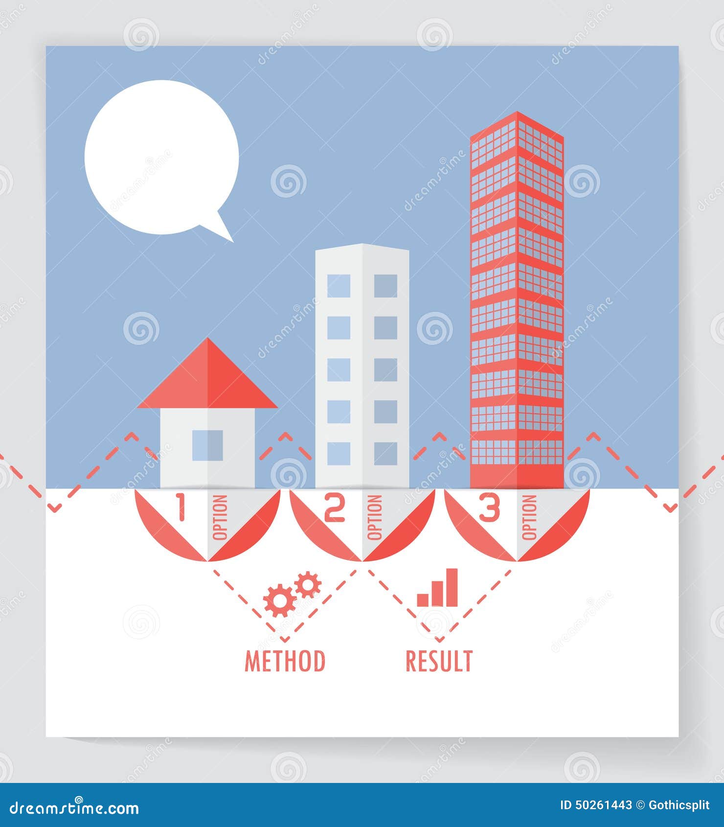 Three Types of Buildings in a Single Graph Concept Stock Vector ...