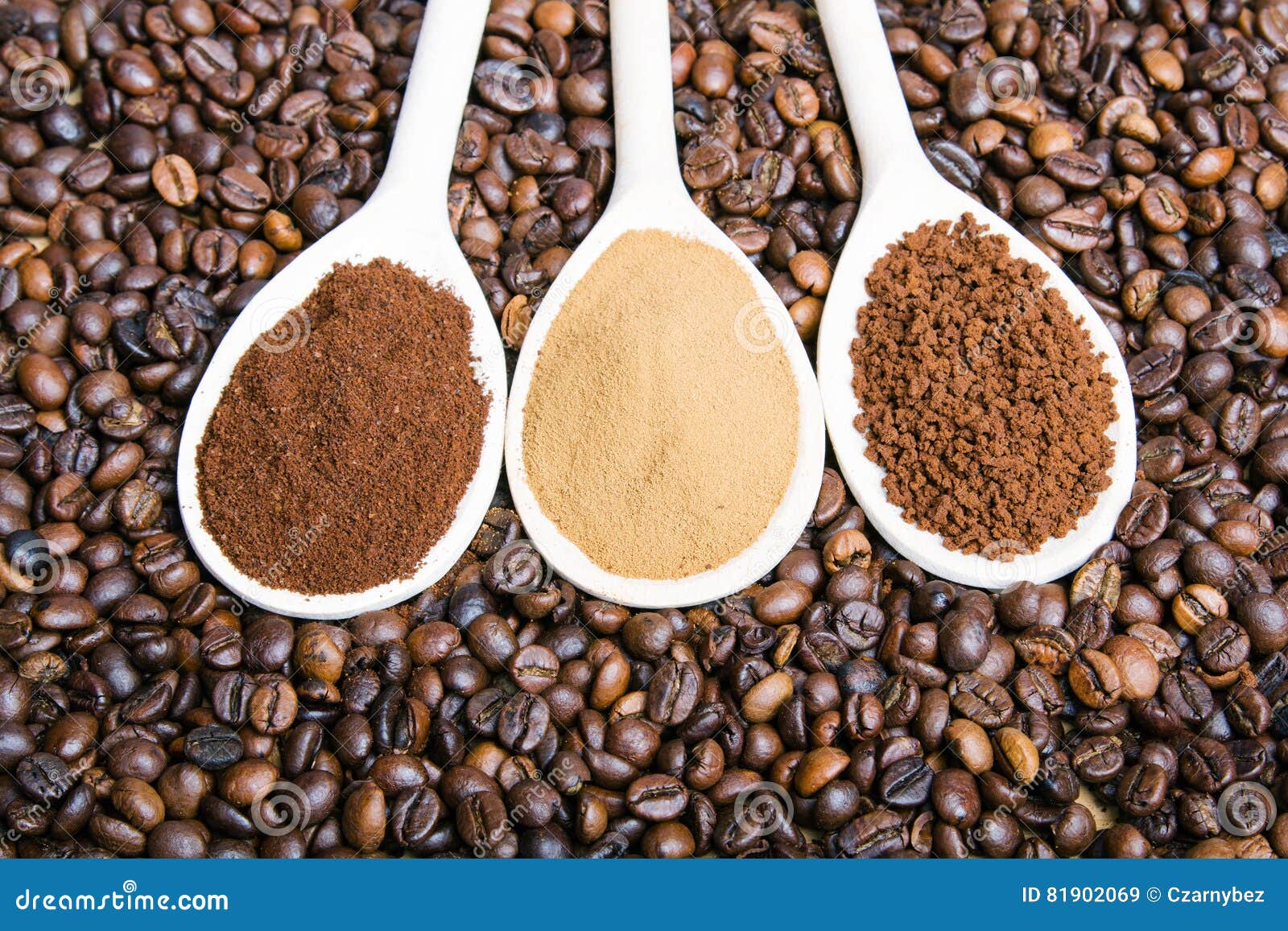 Three types of coffe stock image. Image of coffe, cacao - 81902069