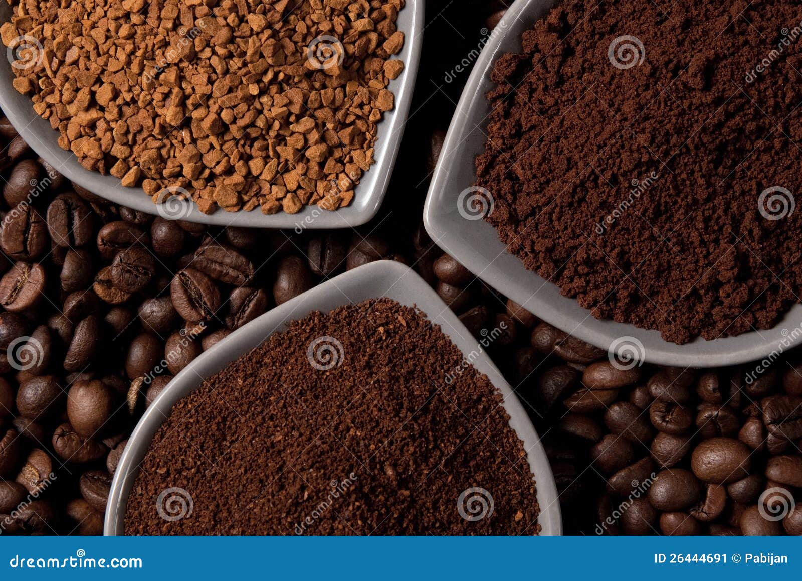 Three types of coffee stock image. Image of aroma, refreshment - 26444691