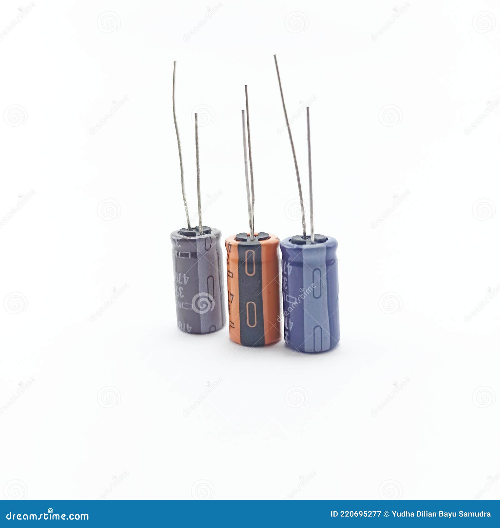 Three Types of Electrolytic Capacitor Stock Image - Image of small ...