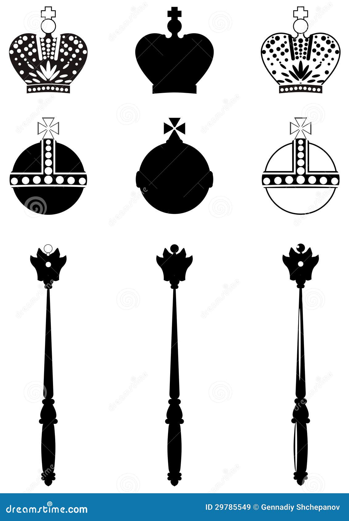 The Attributes of the King. Stock Vector - Illustration of history ...