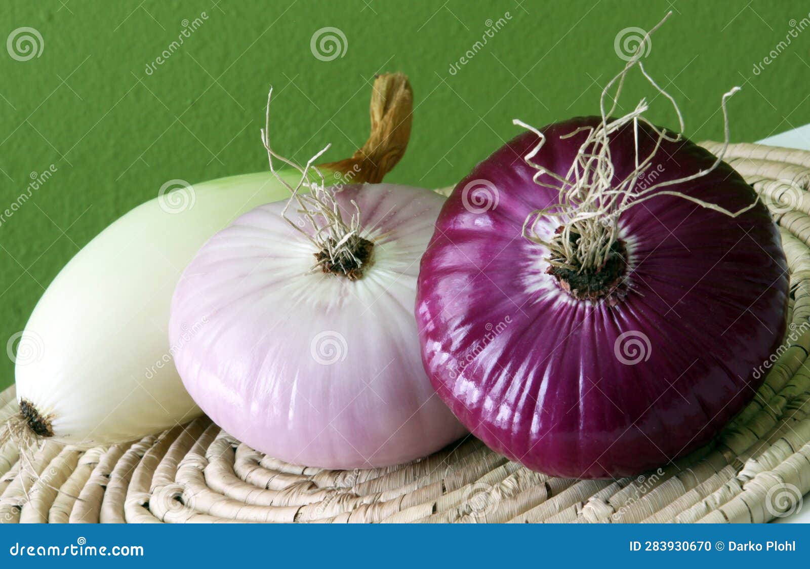 Three Types of Onions, Red, White and Purple Stock Photo - Image of ...
