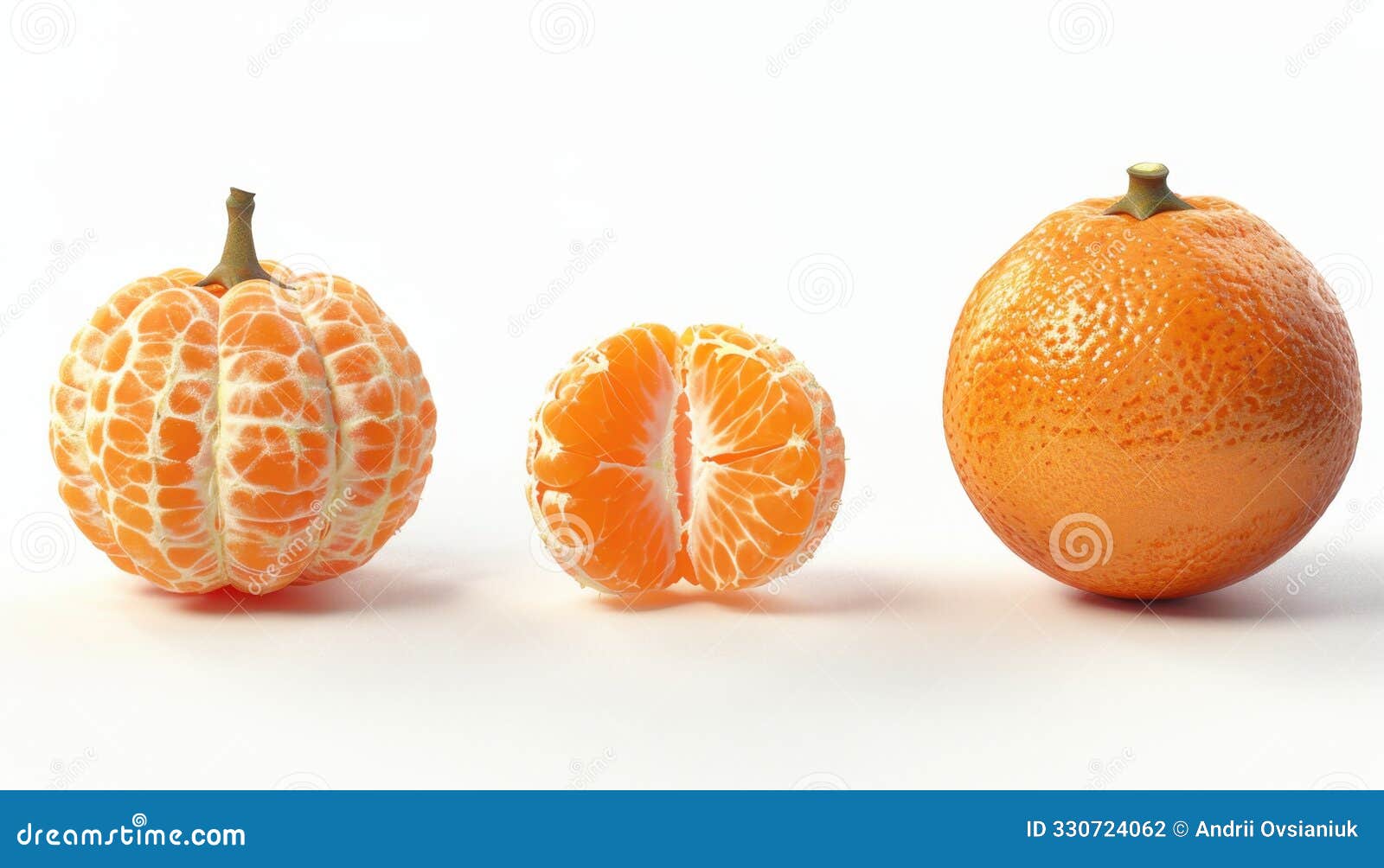 Three Types of Oranges Displayed in a Row Showcasing Different Textures ...