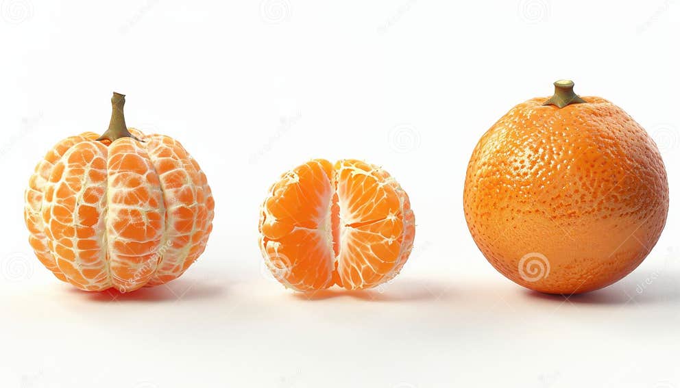 Three Types of Oranges Displayed in a Row Showcasing Different Textures ...