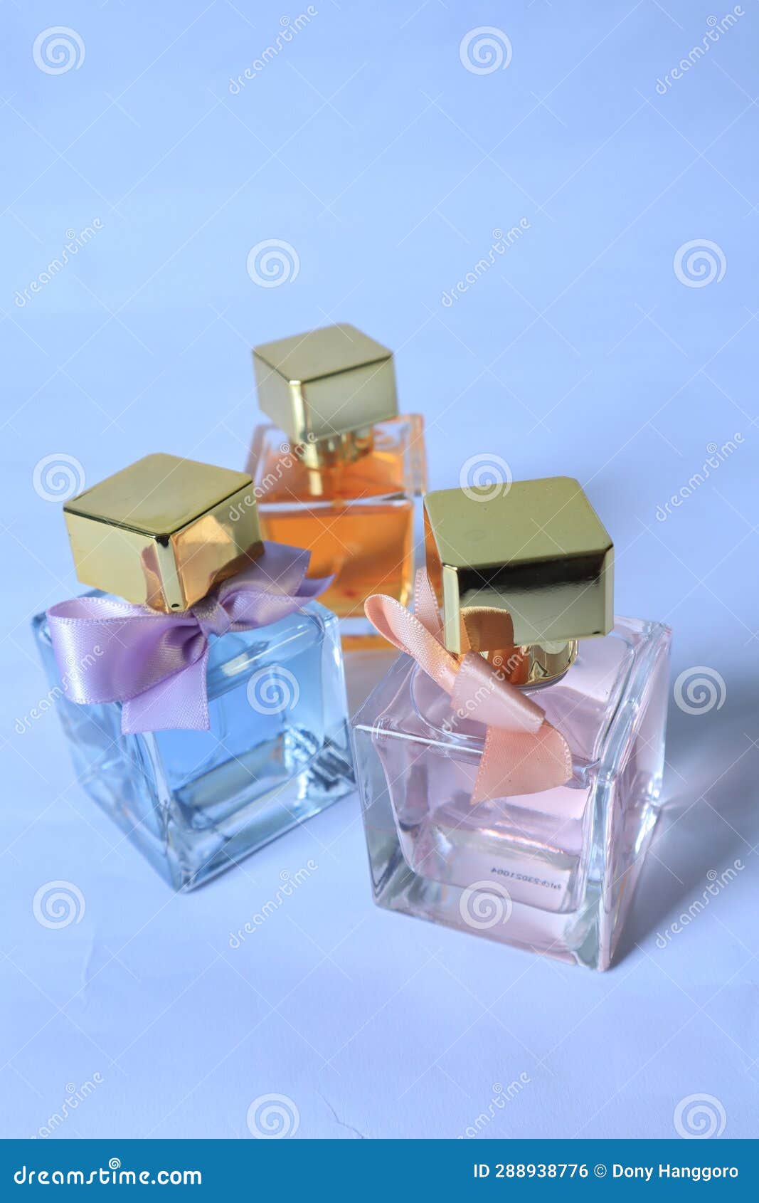 Three Types of Perfume on White Isolated Background Stock Photo - Image ...