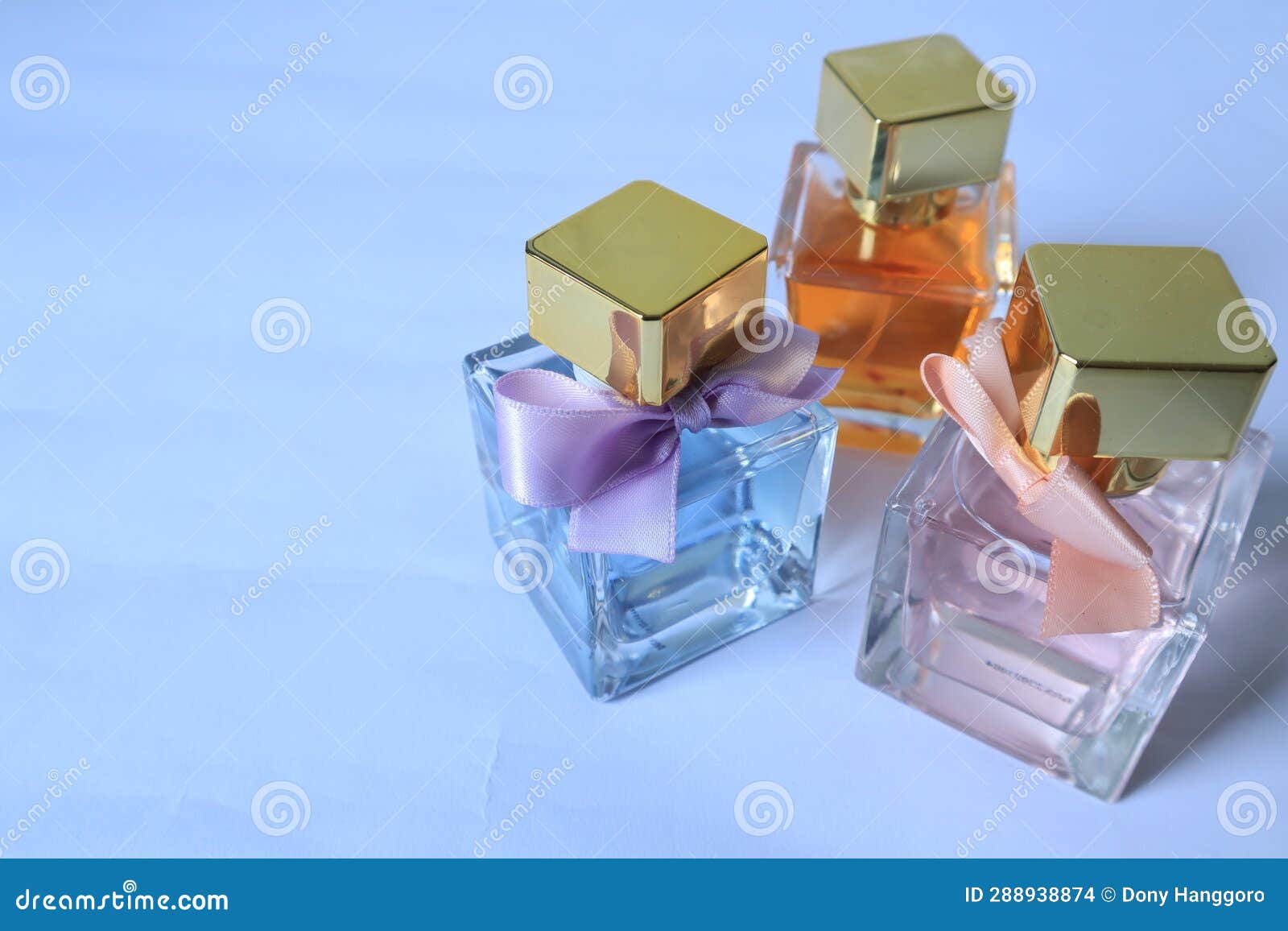 Three Types of Perfume on White Isolated Background Stock Photo - Image ...