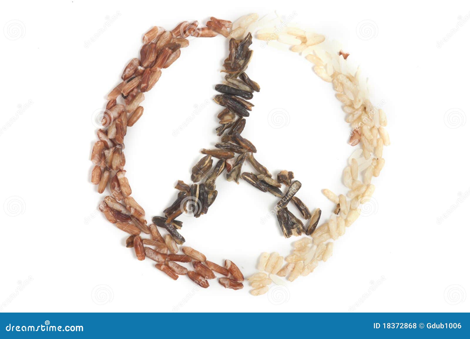 Three Types of Rice in a Peace Sign Stock Photo - Image of nature ...