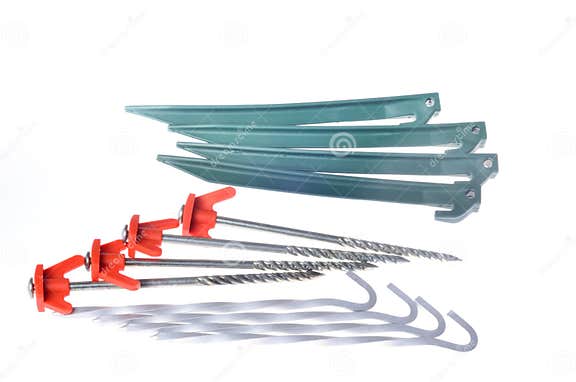 Three types of tent pegs stock image. Image of camp, orange - 31154601
