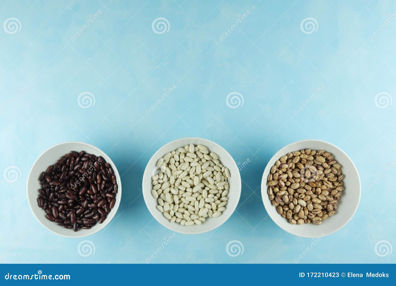 Three Types, Varieties of Kidney Beans are in White Ceramic Biscuits ...