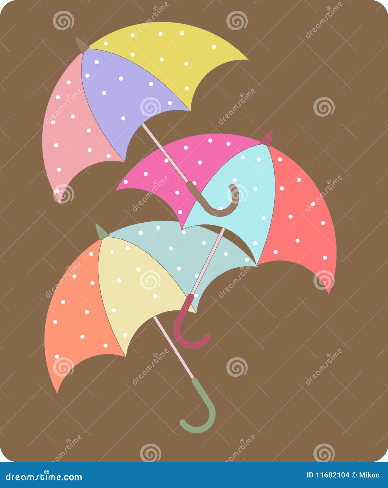 Three umbrella stock vector. Illustration of illus, colorful - 11602104
