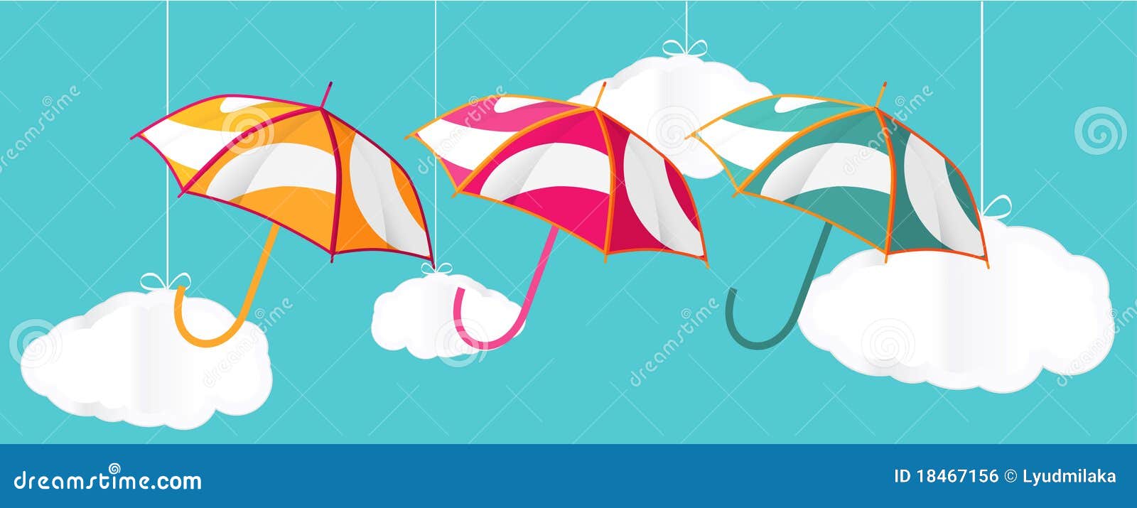 Three umbrella stock vector. Illustration of children - 18467156