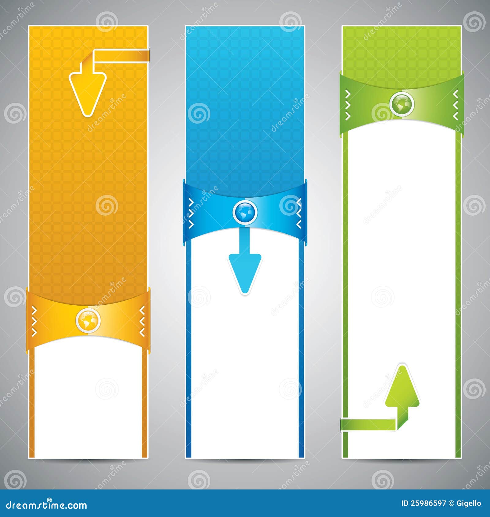 Three universal banner stock vector. Illustration of billboard - 25986597