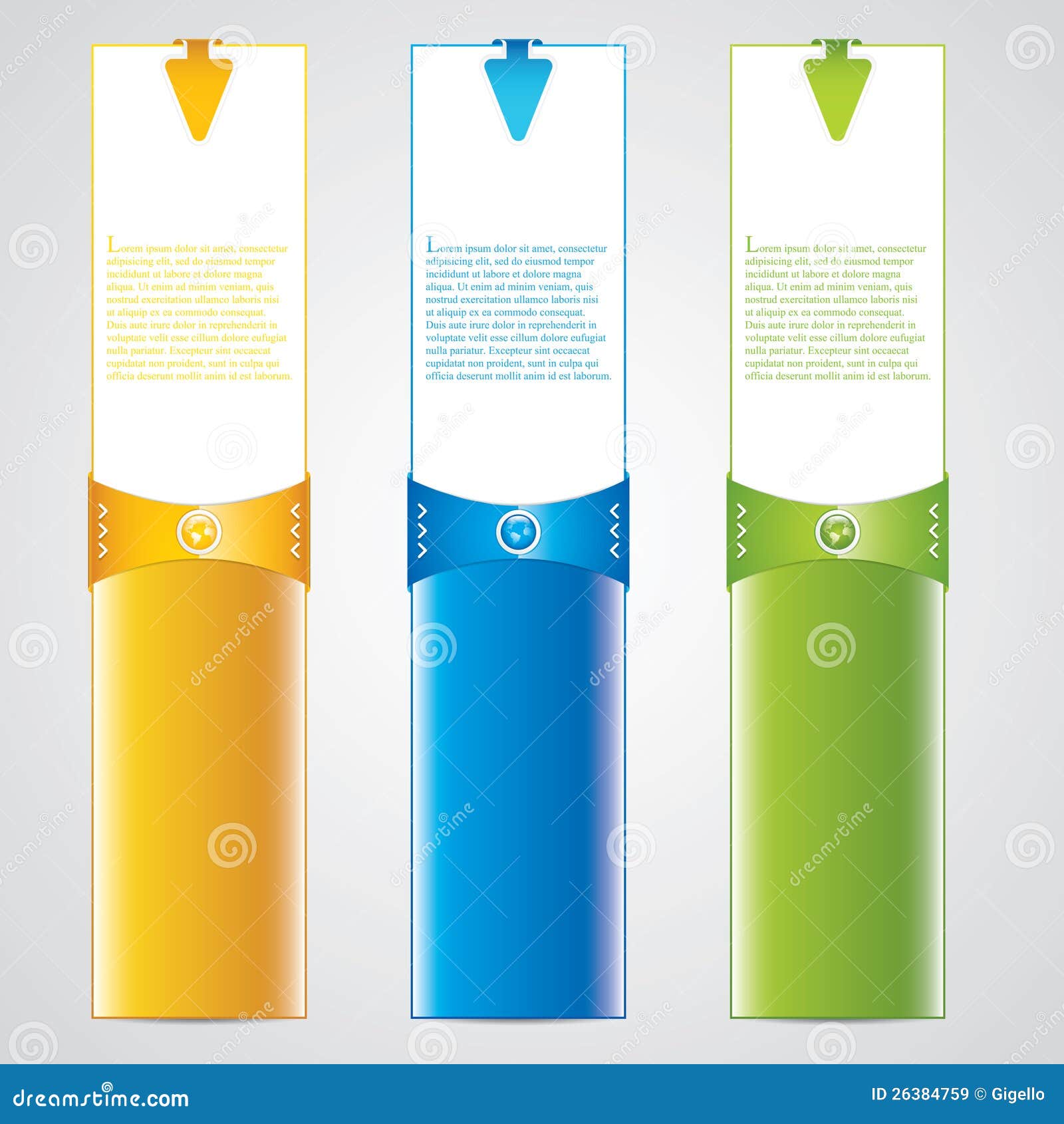 Three universal banner stock vector. Illustration of concept - 26384759