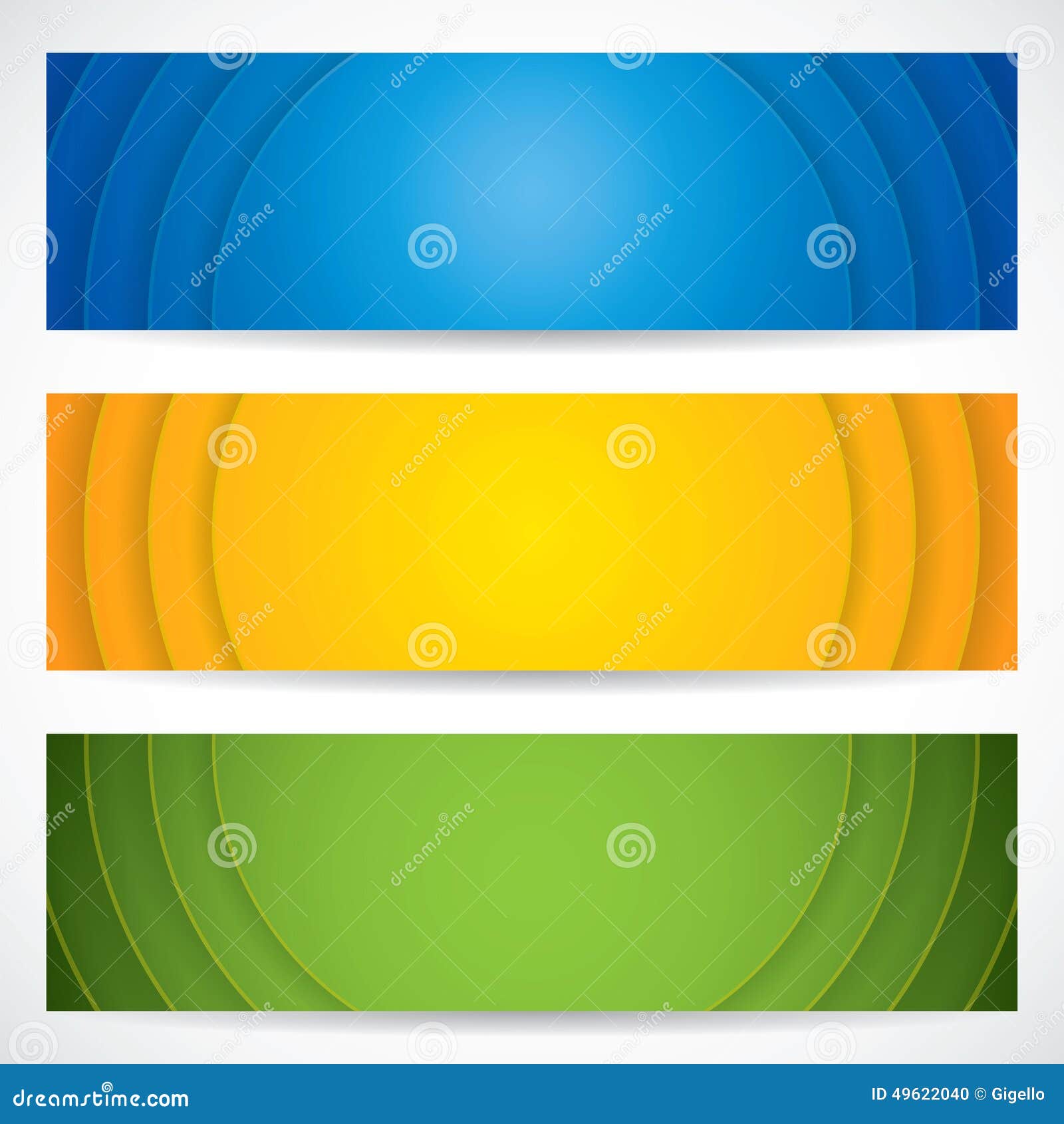 Three universal banner stock vector. Illustration of info - 49622040