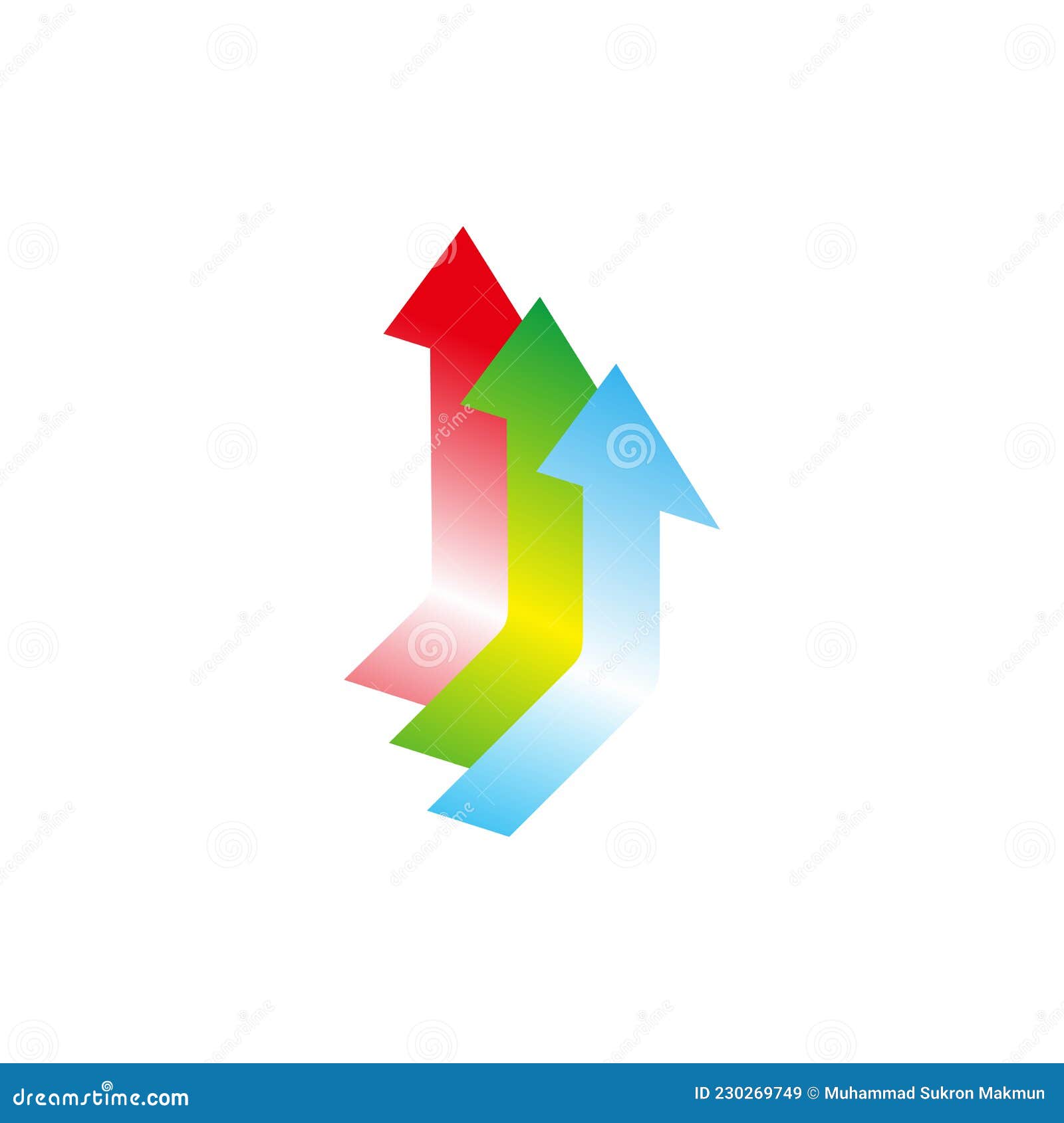 Three up arrow logo icon stock vector. Illustration of technology ...