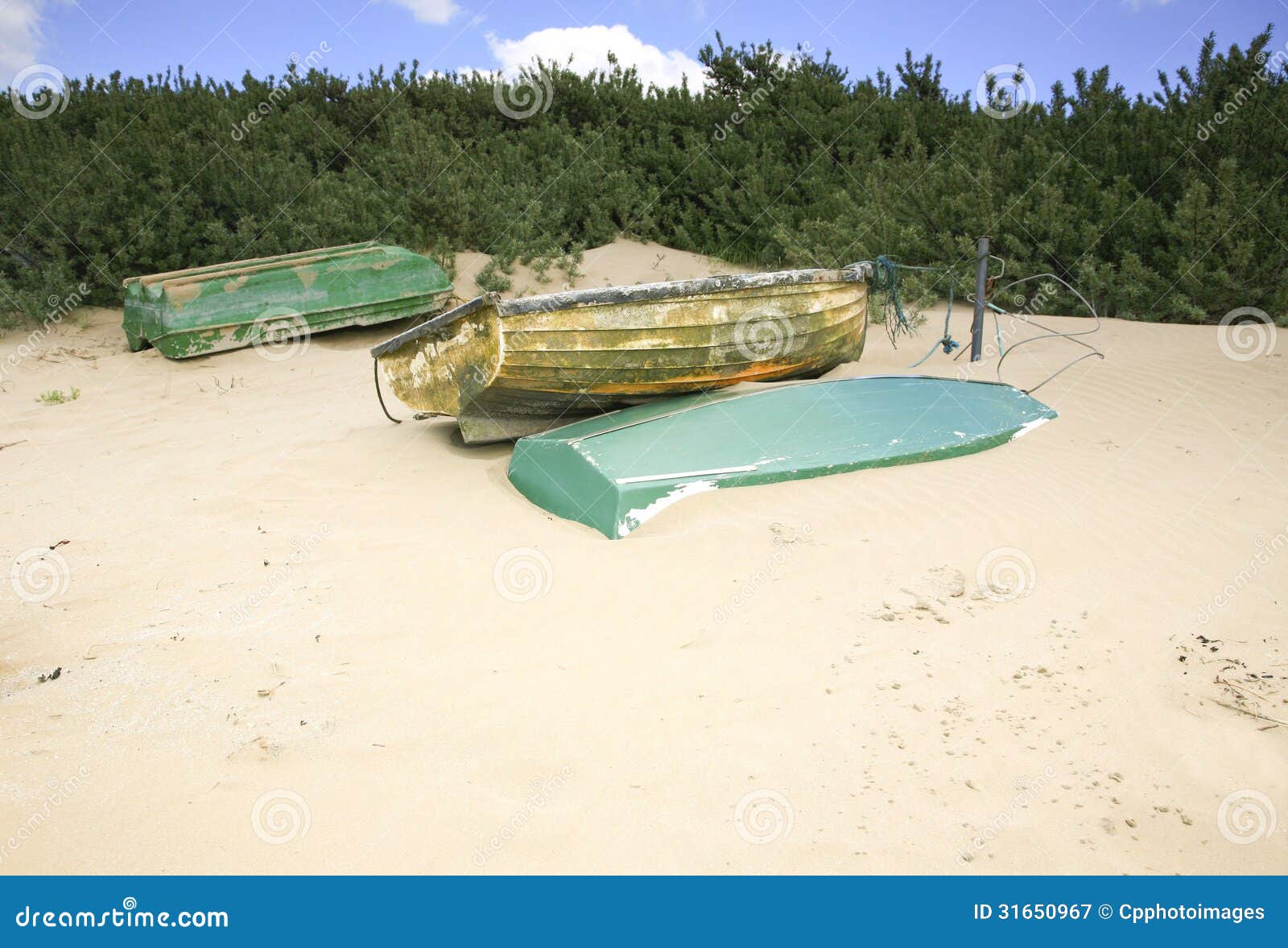 Three upturned dingies stock image. Image of northland - 31650967