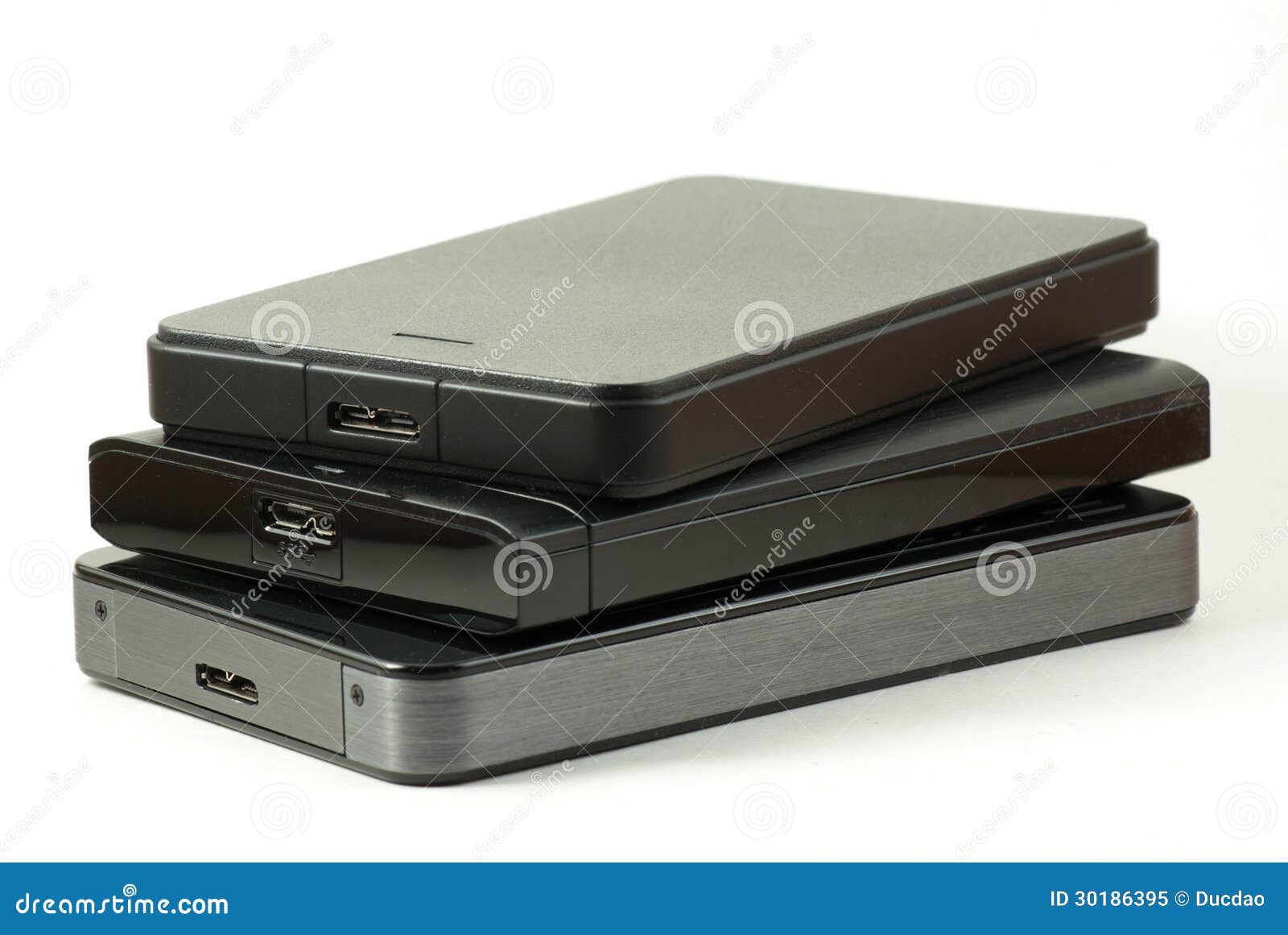 Pile of External USB Hard Drive Stock Image - Image of device, data ...