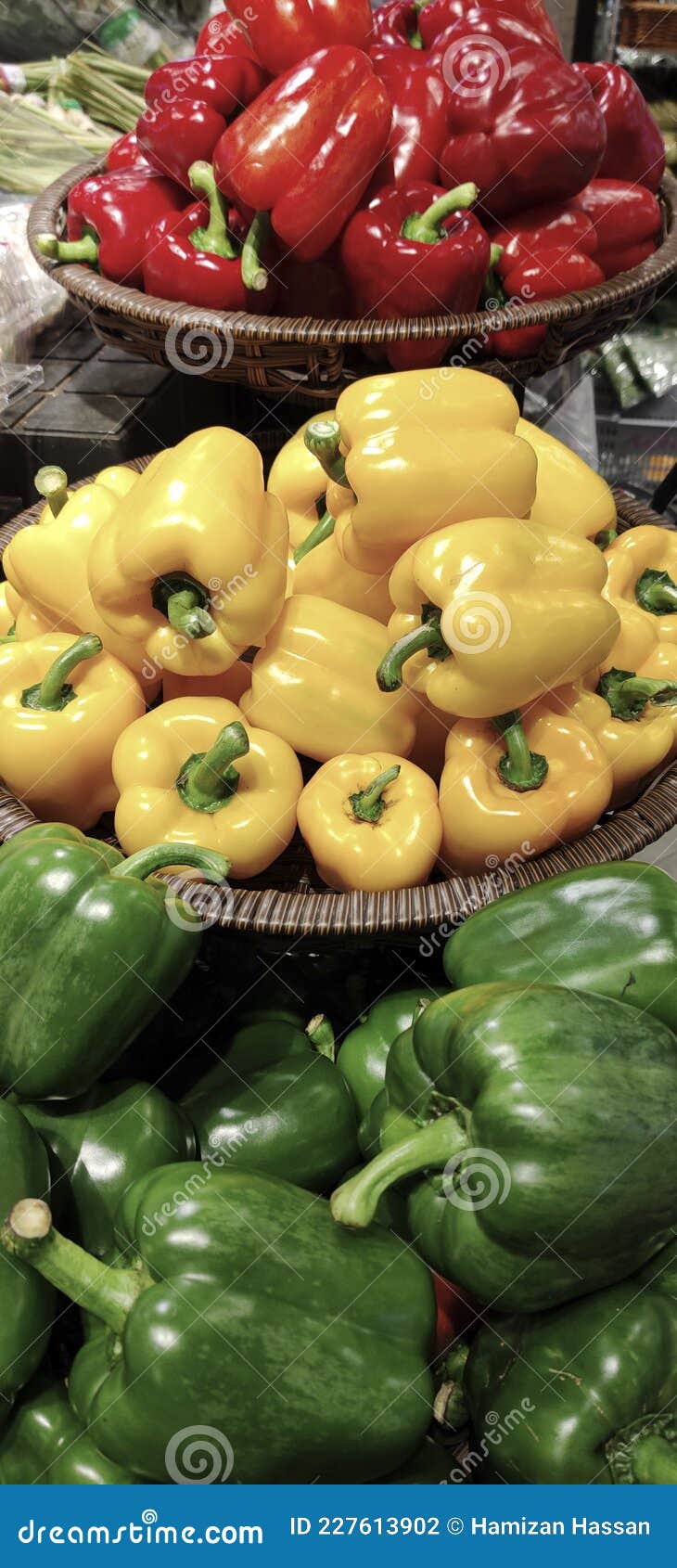 Three Variants of the Bell Pepper on Display Stock Photo - Image of ...