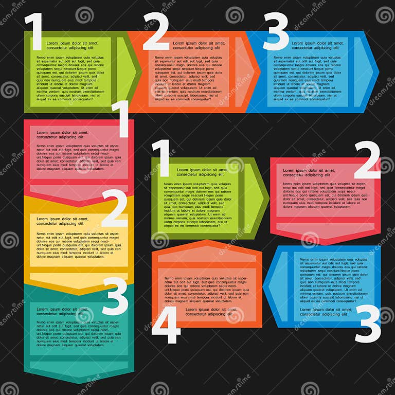 Three Variants of Sequential Steps for Infographics Stock Vector ...