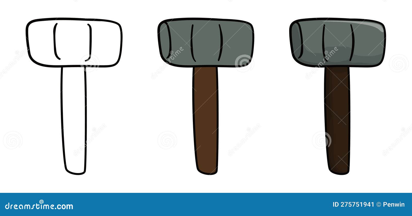 Cartoon Hammers Set Isolated White Background, Colorful Carpentry Tools ... Cartoon Hammers Set Isolated White Background, Colorful Carpentry Tools ...